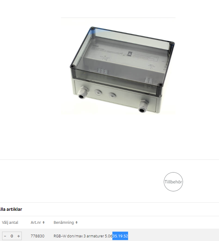 5.0635.19.52 RGB-W drivdon till 4.0290.15 | Malux Sweden AB